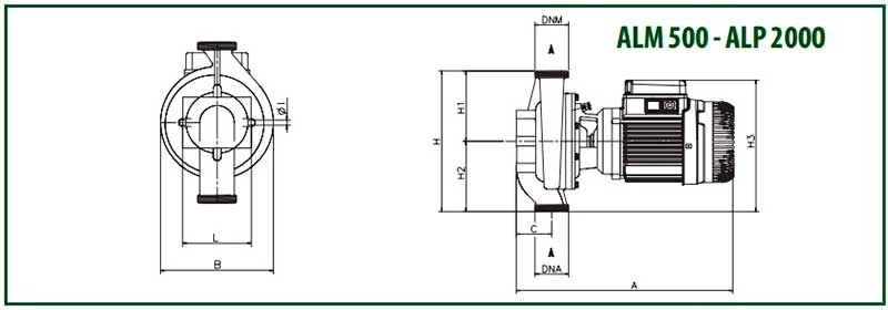 ≡ Ін-лайн насос DAB ALP 2000 T купити в Києві, Україні