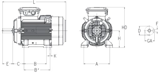 Загальнопромисловий електродвигун ABB M2BA 355 SMB4 315 кВт 1500 об/хв, трифазний електродвигун ...