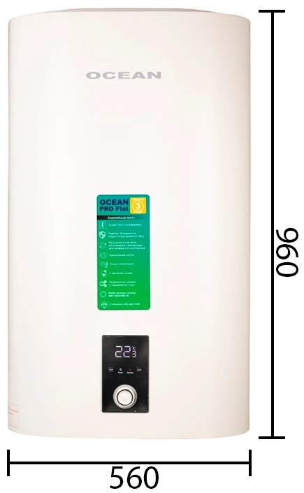 ≡ Бойлер OCEAN FLAT RZB50M, ET+DT (50 л Digital) купить в Киеве, Украине